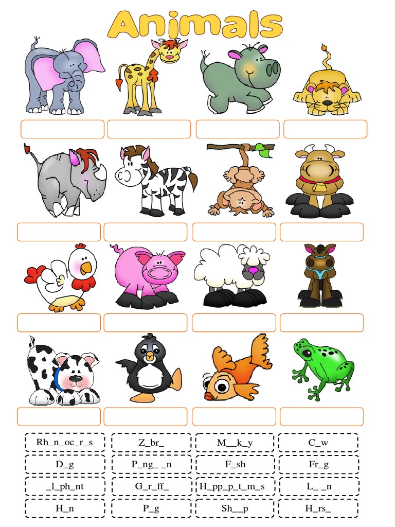 Animal Cut and Paste Template | PDF