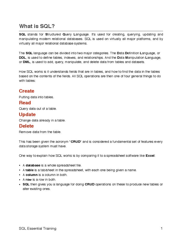 Learn SQL fundamentals and essential commands | PDF | Sql | Database Transaction