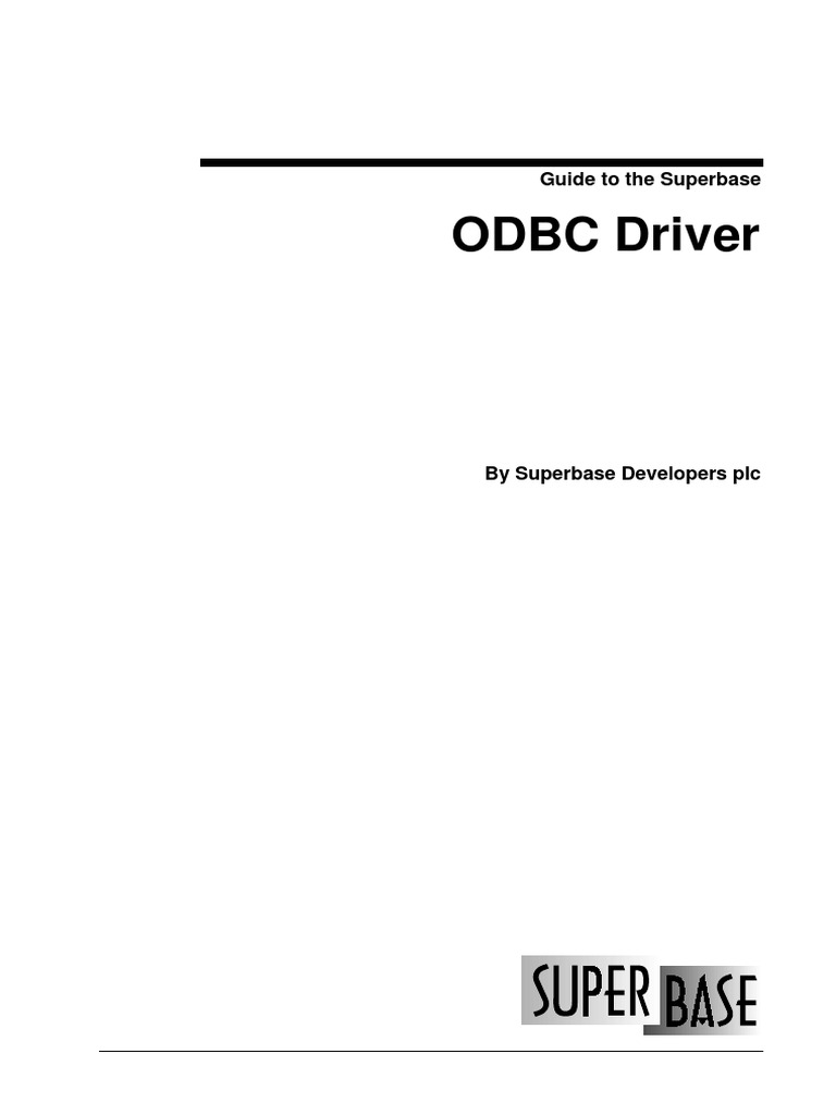Superbase Odbc | Download Free PDF | Database Index | String (Computer ...