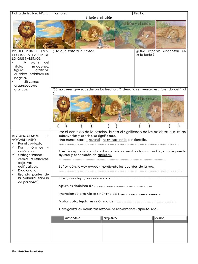 El león y el ratón | Información | Palabra