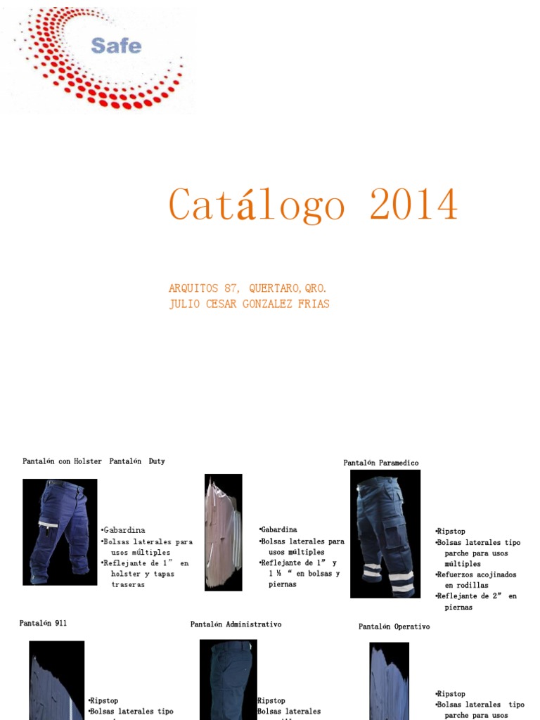 Catalogo Safe 2014 | PDF | Softlines (venta minorista) | Ropa