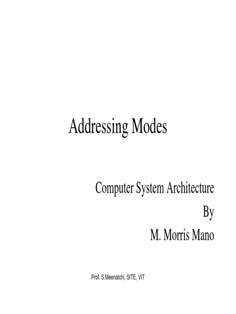 Addressing Modes of Computer Architecture | PDF | Instruction Set ...
