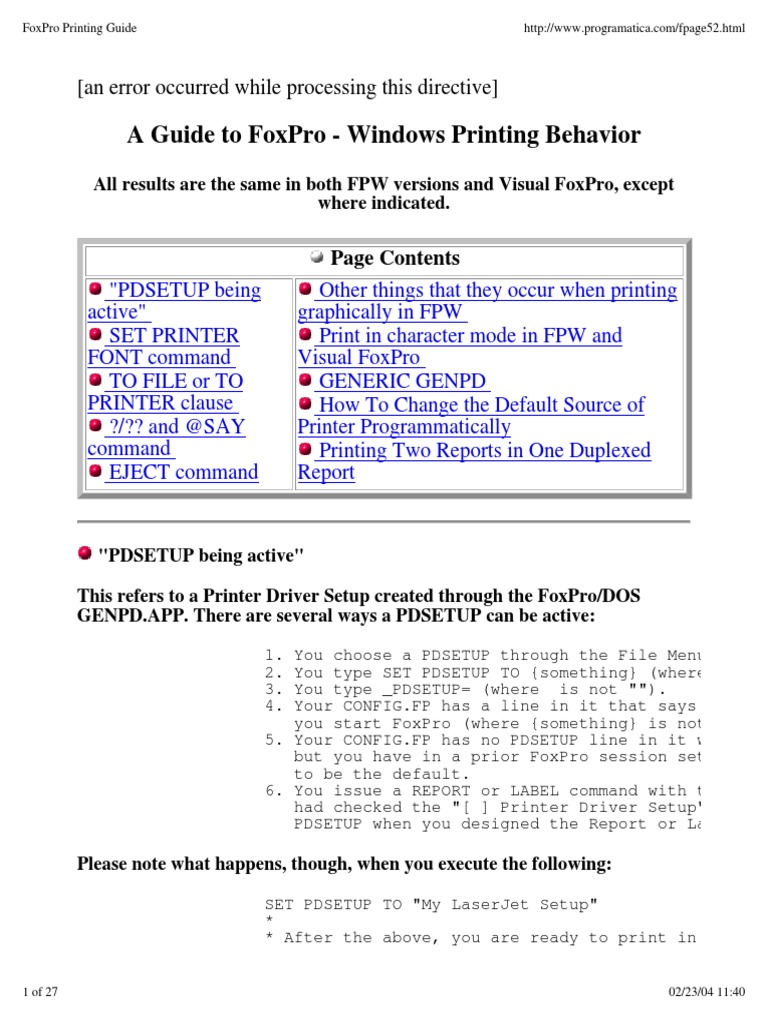 Foxpro Printing | PDF | Printer (Computing) | Filename