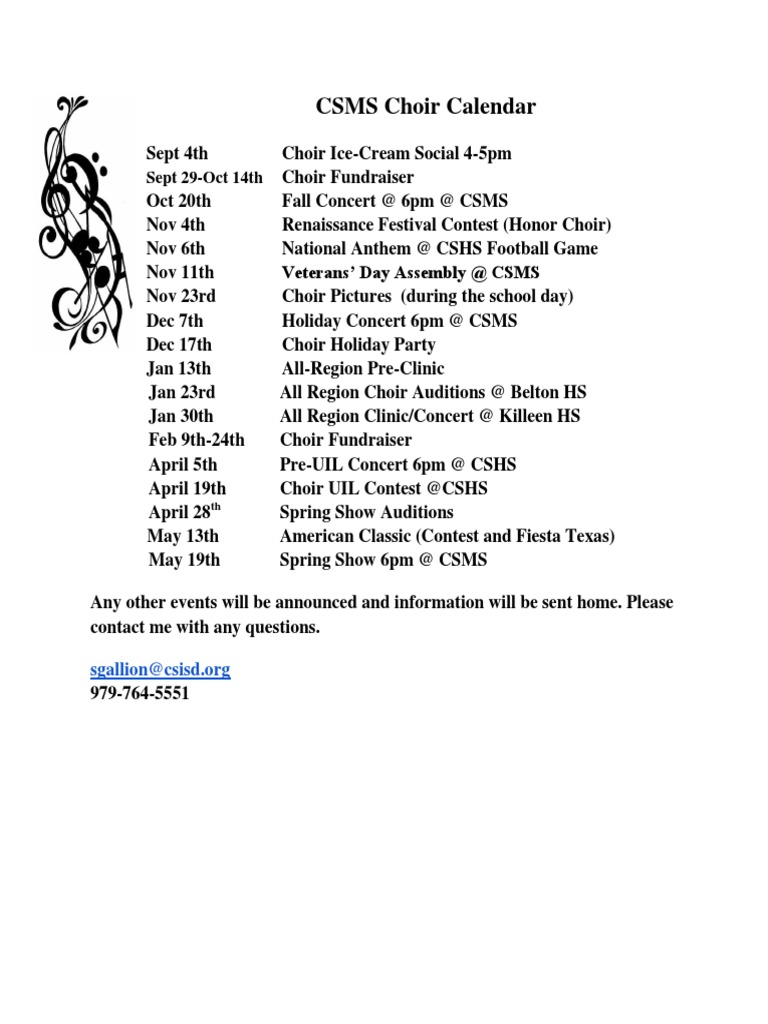 Choircalendar | PDF