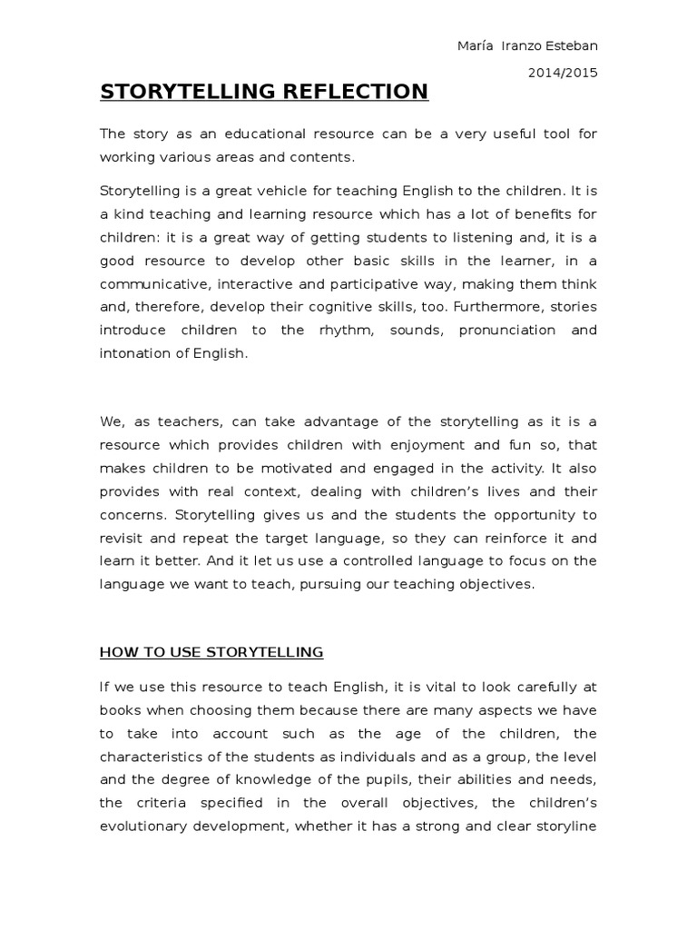 Storytelling - Reflection | Storytelling | Learning | Free 30-day Trial ...