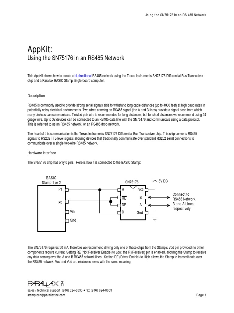 SN75176 RS-485 Communication | PDF | Electrical Engineering | Electronic Engineering