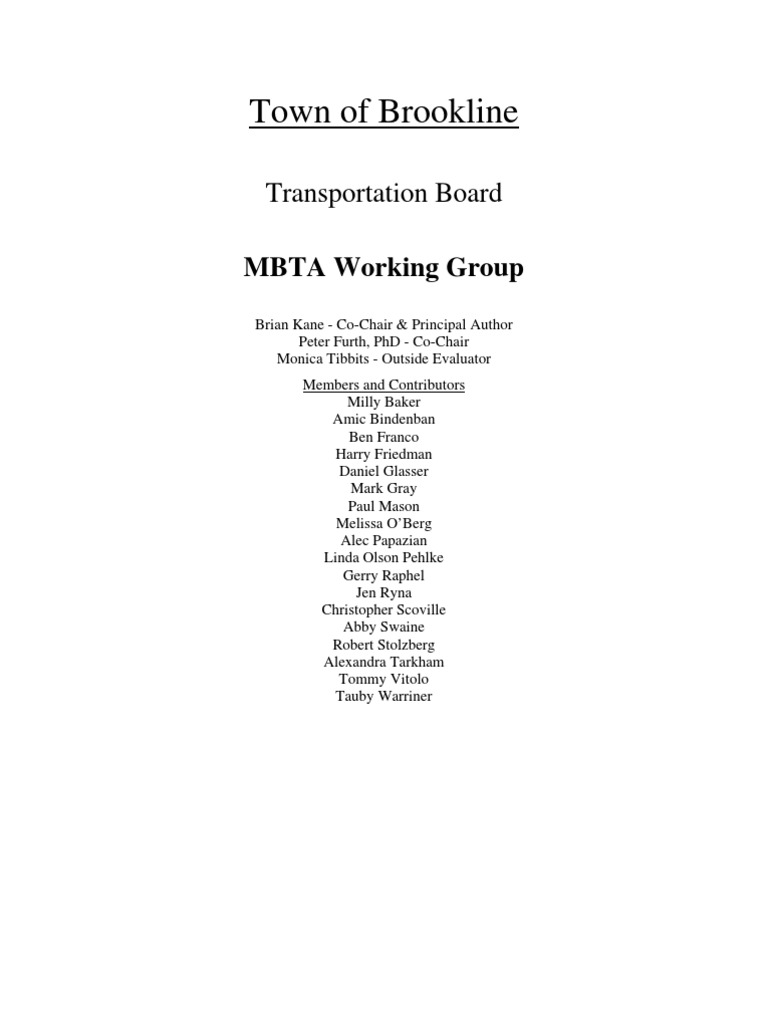 MBTA Working Group's Study of The Route 66 Bus Line | PDF | Traffic | Bus