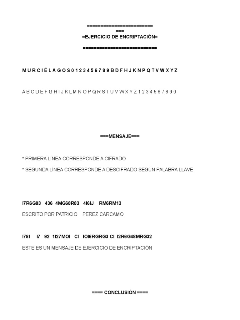 Ejercicio Alfabeto Encriptado | PDF | Criptografía | Guerra cibernética