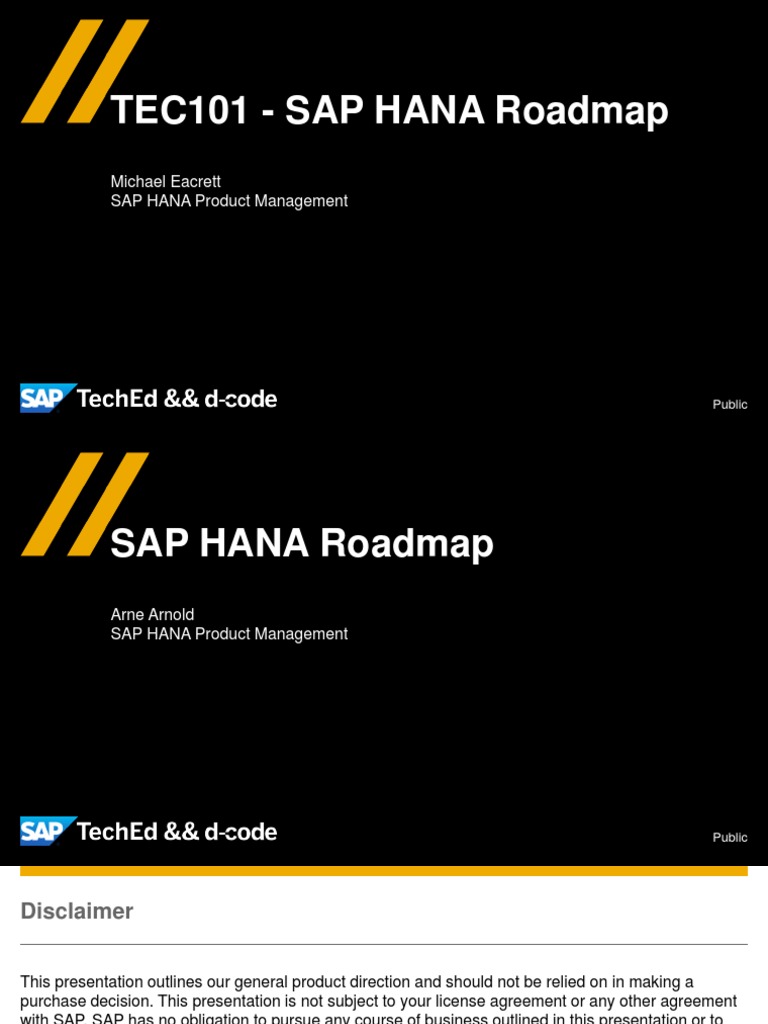 SAP HANA Roadmap | PDF | Sap Se | Data