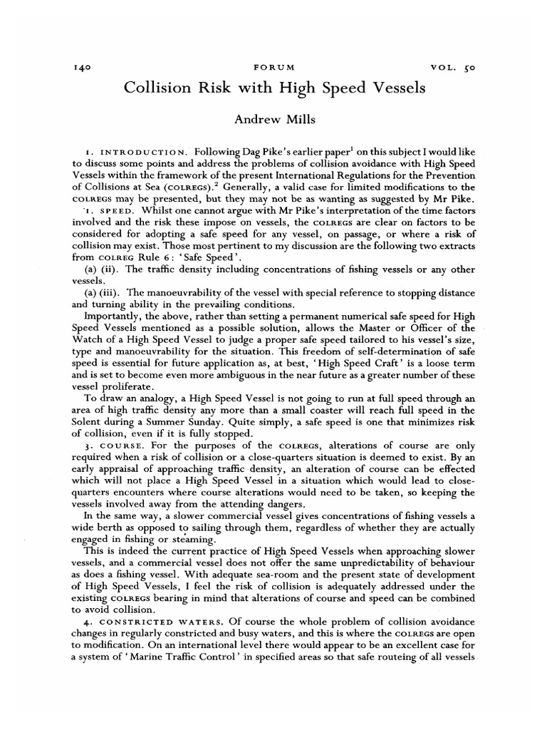Collision Risk With High Performance Vessels | Download Free PDF ...