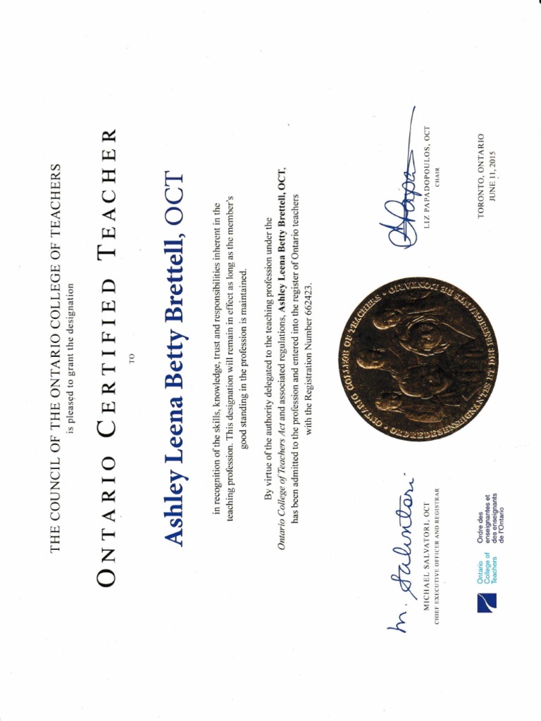 Oct Certificate | PDF