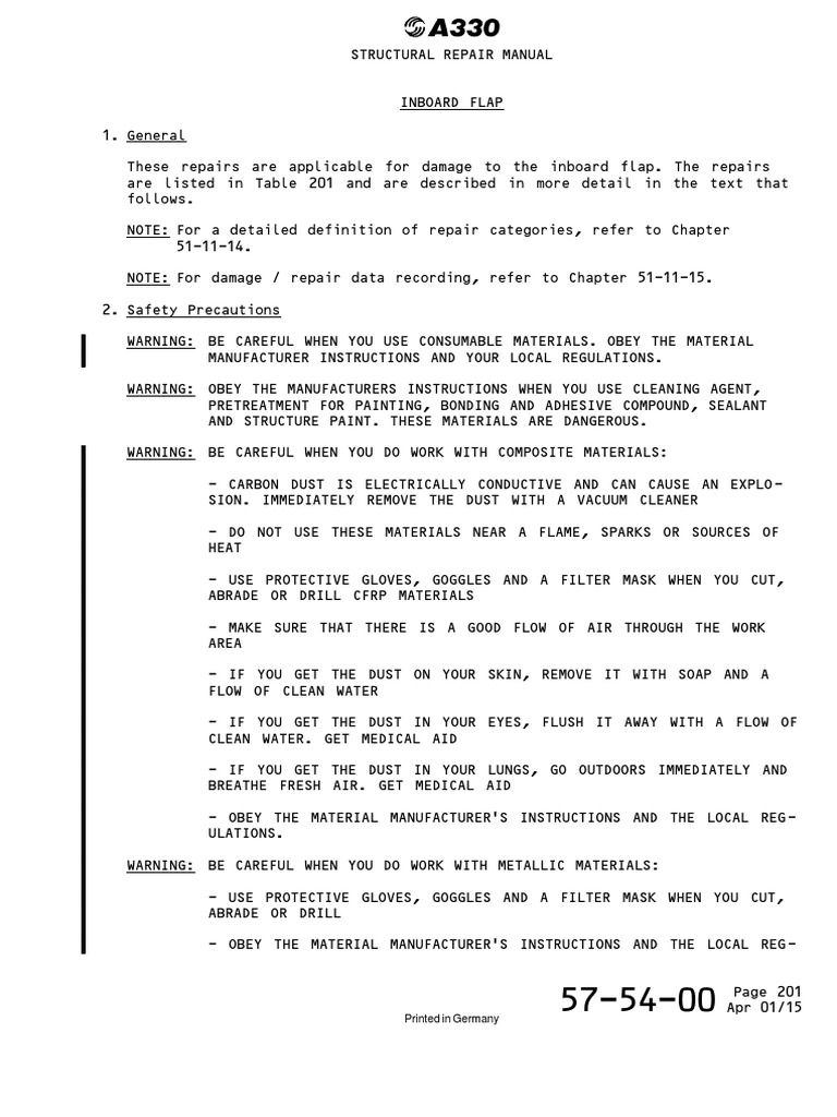 57-54!00!201 A330 - Inboard Flap RT Repair | PDF | Adhesive | Composite ...
