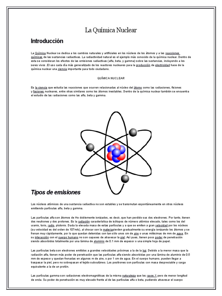 La Química Nuclear | Desintegración radioactiva | Quimica nuclear