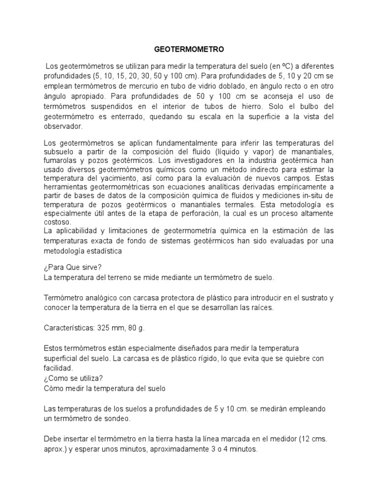 02 Geotermómetro | PDF | Temperatura | Medición