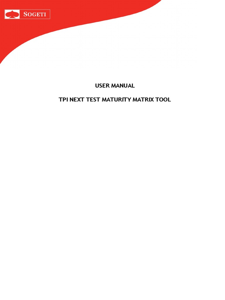 TPI NEXT Test Maturity Matrix Tool User Manual | PDF | Microsoft Excel ...
