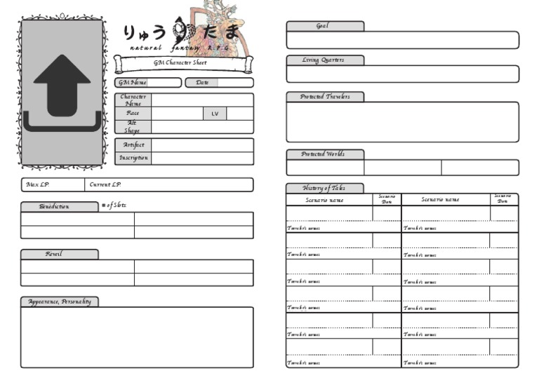 Ryuutama DM CharacterSheet | PDF