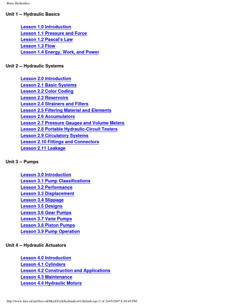 Hydraulic Basics | PDF | Valve | Pump