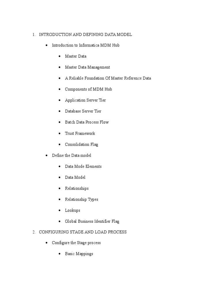 Informatica MDM Course Contents | PDF | Databases | Computer Data