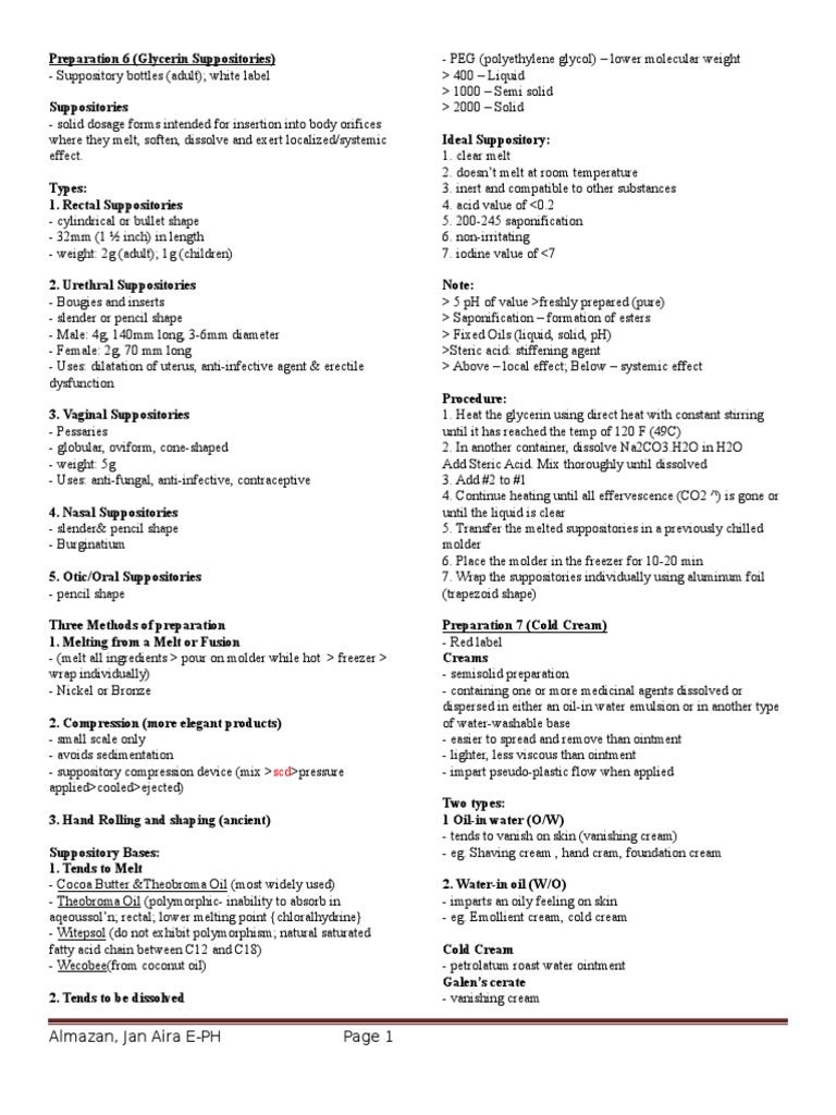 Glycerin Suppository Preparation Guide | PDF | Topical Medication ...