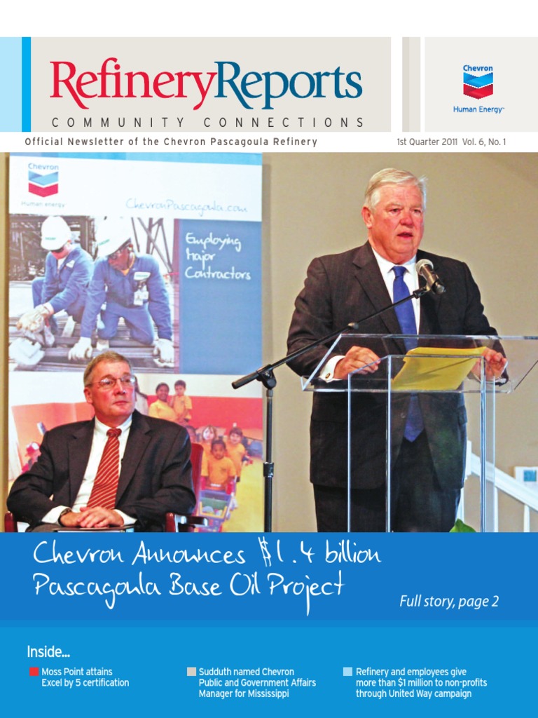 Chevron Announces L .4 Billion Pascagoula Base Oil Project | PDF ...