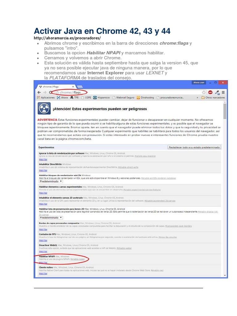 Activar Java NPAPI | PDF | explorador de Internet | Java (lenguaje de ...