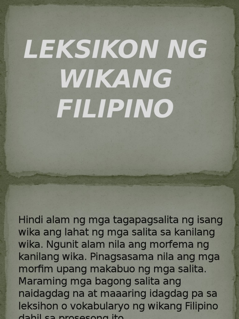 Leksikon NG Wikang Filipino | PDF