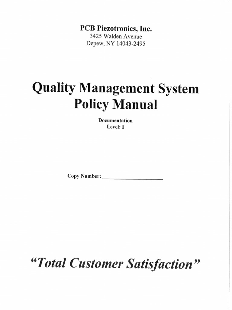 Quality Policy Manual QSM Rev I | PDF | Quality Management System | Quality Management