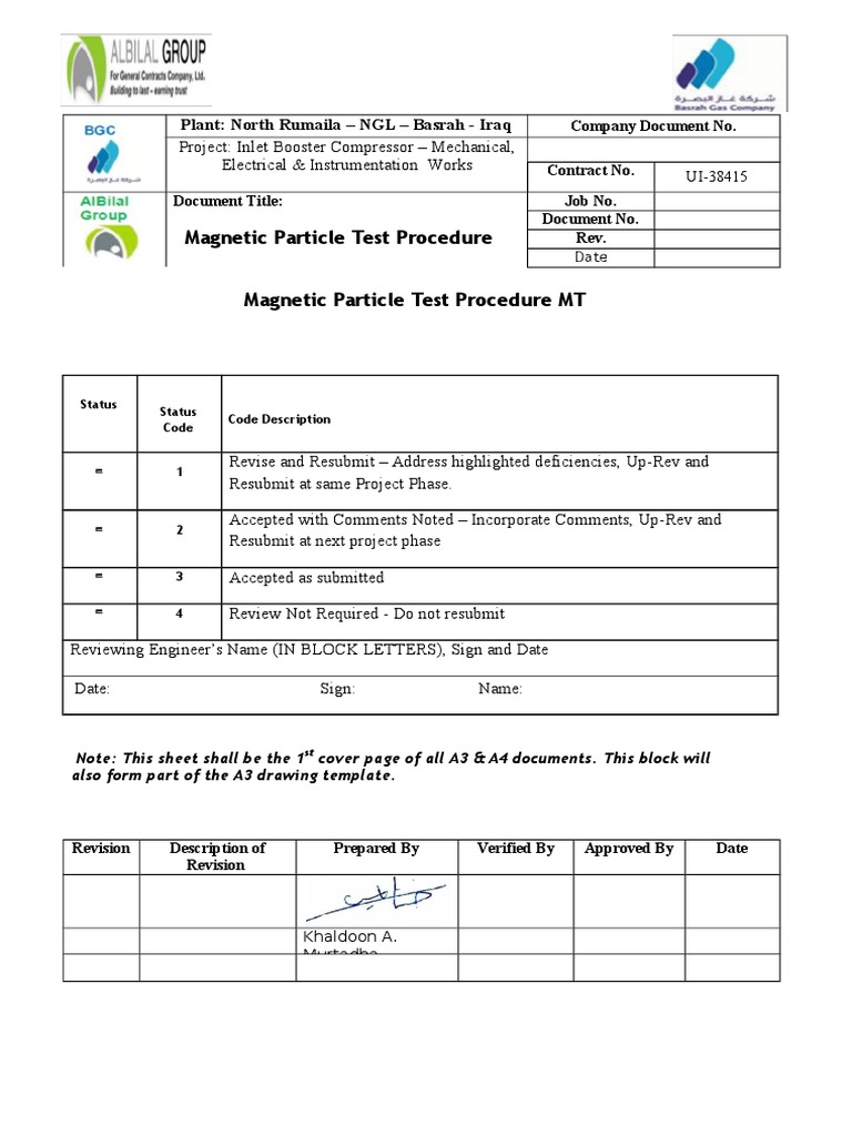 MT Procedure MT/ | Nondestructive Testing | Welding