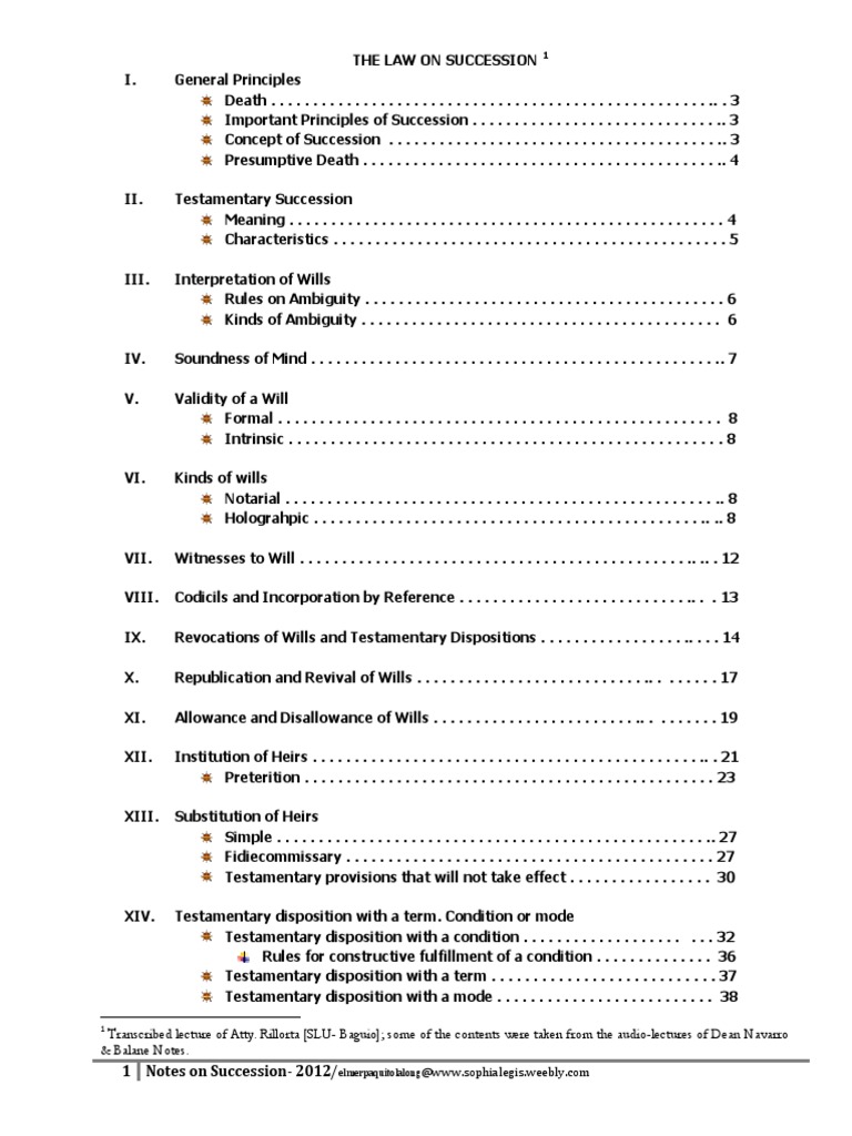 Succession | PDF | Will And Testament | Inheritance
