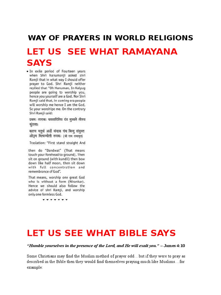 Prayer Practices Across World Religions | PDF | Aaron | Bible Content