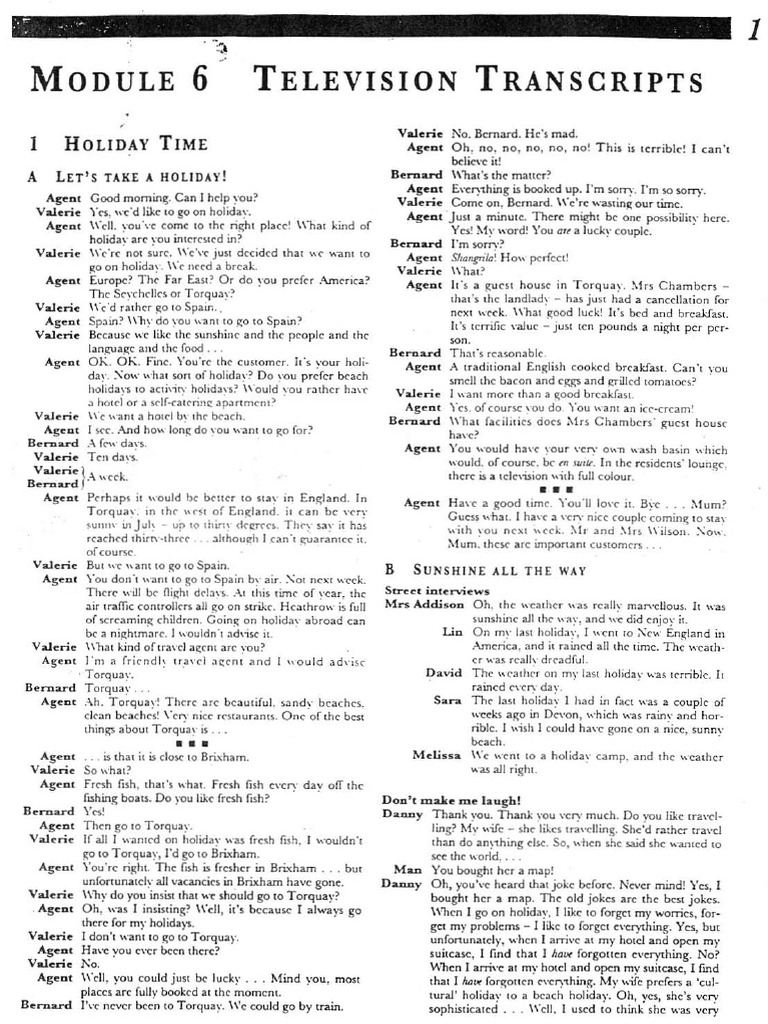 Television Transcripts: Holid Time | PDF | Leisure