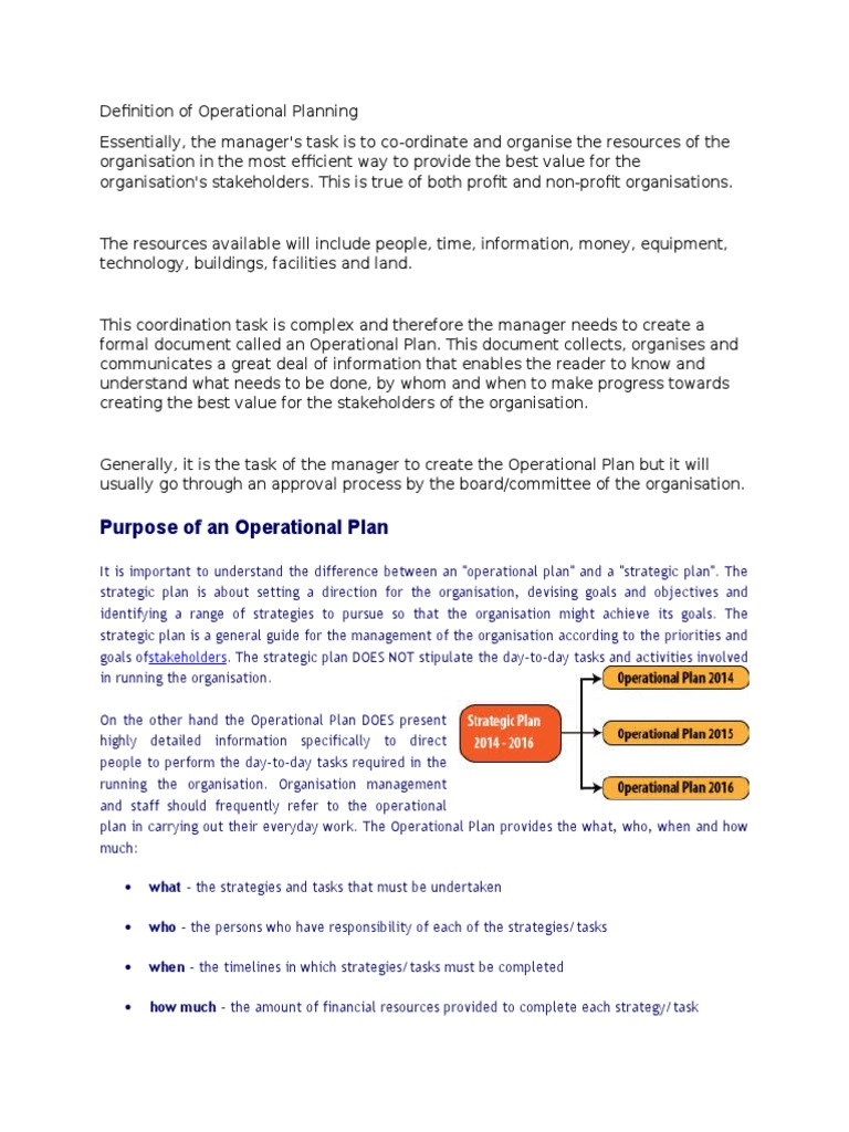 Definition Operational Planning | PDF | Strategic Planning | Goal