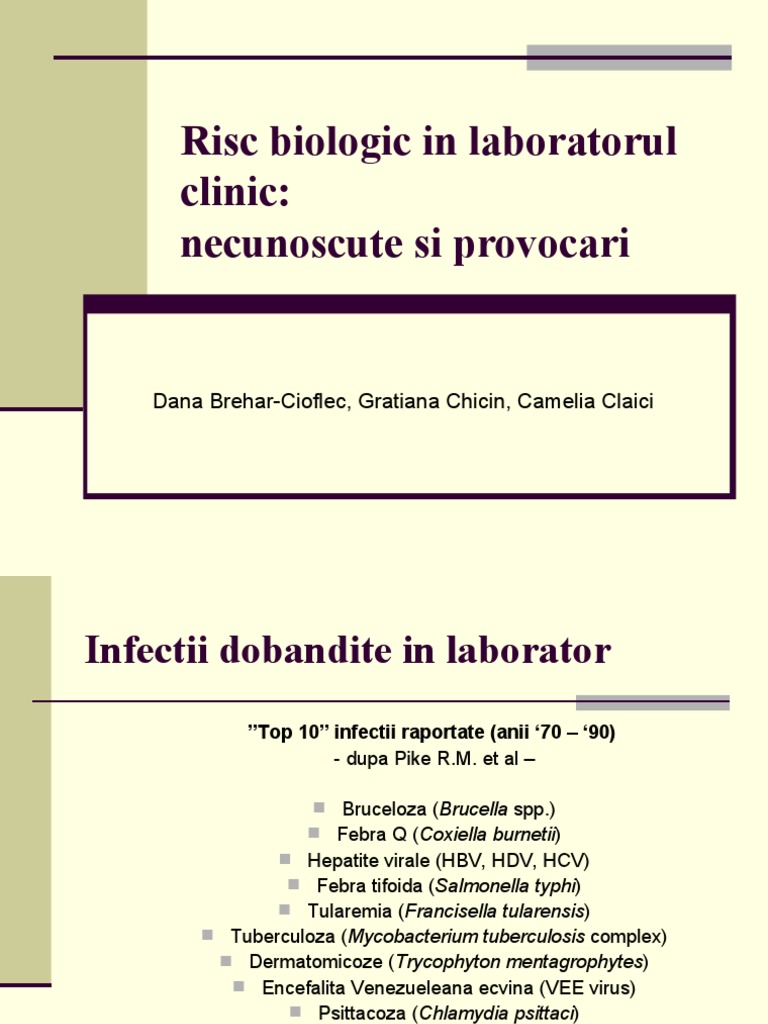 Risc Biologic in Laboratorul Clinic | PDF