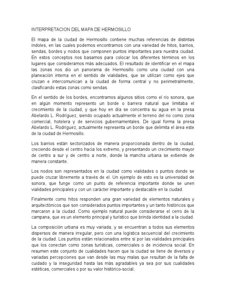 Mapa de Hermosillo: Análisis Urbano y Zonas | PDF | Sonora | Colector