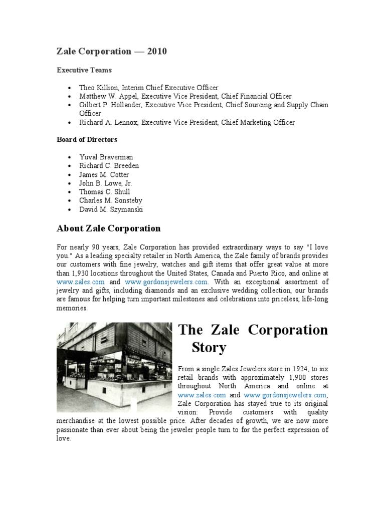 Case Study Zale Corporation | PDF | Retail | Business