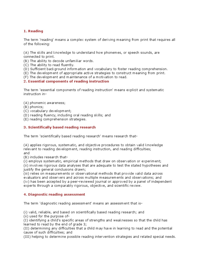 1 | PDF | Reading (Process) | Reading Comprehension