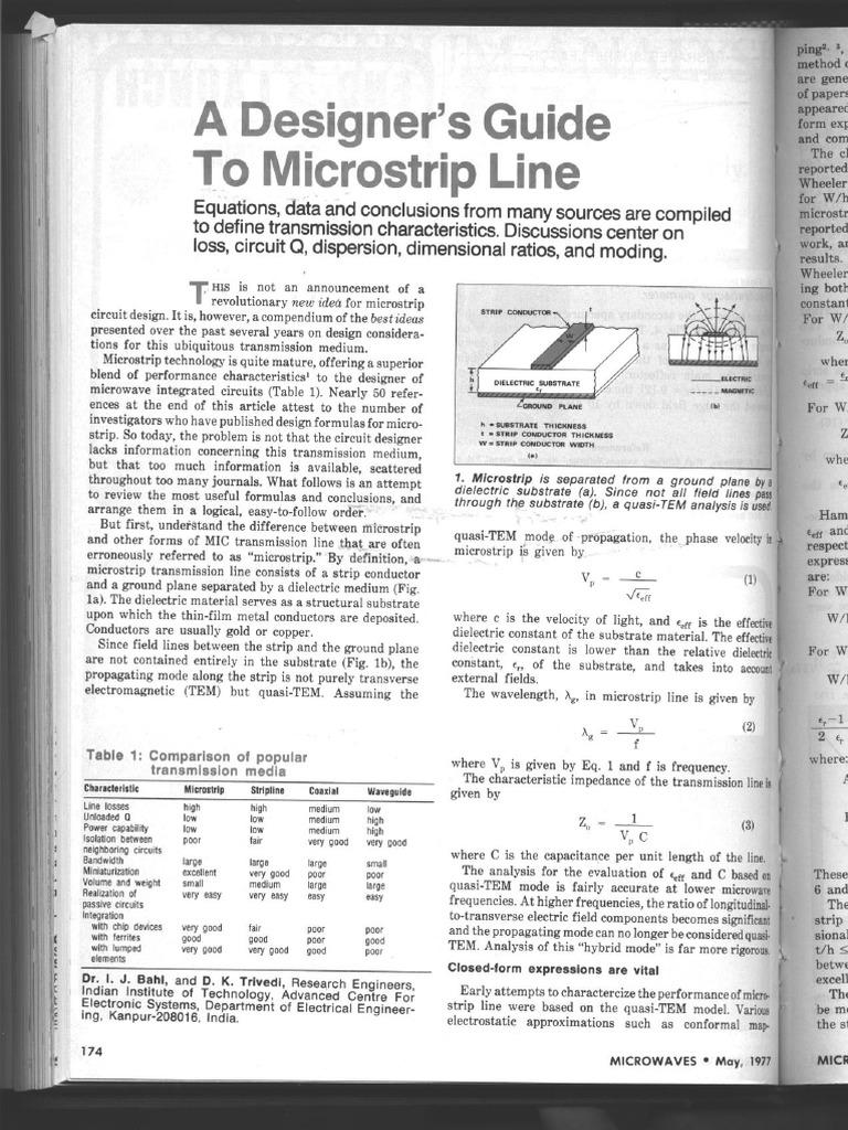 A Designer's Guide To Microstrip Line | PDF A Designer's Guide To Microstrip Line | PDF