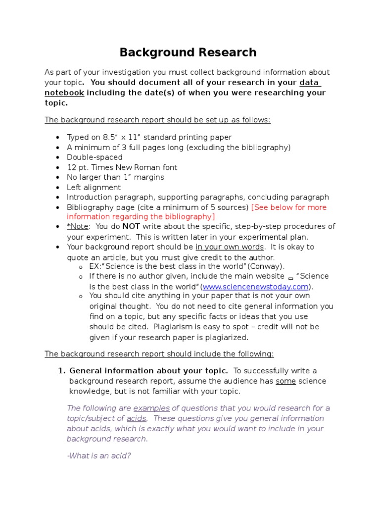 Background Research: Notebook Including The Date(s) of When You Were ...