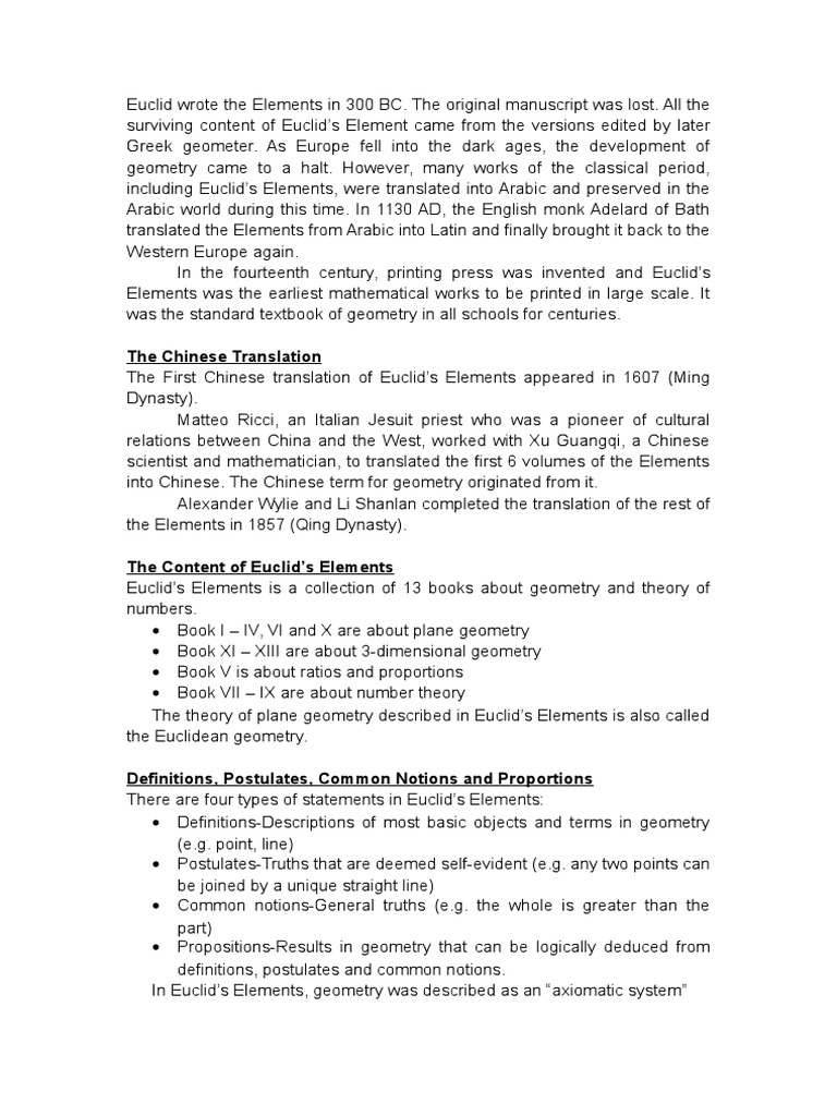 Euclid's Elements Book I | PDF | Axiom | Line (Geometry)