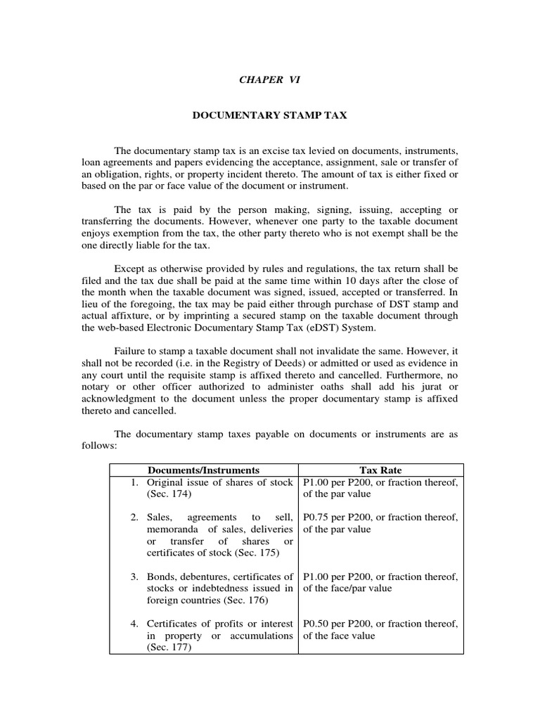 Documentary Stamp Tax | Taxes | Repurchase Agreement