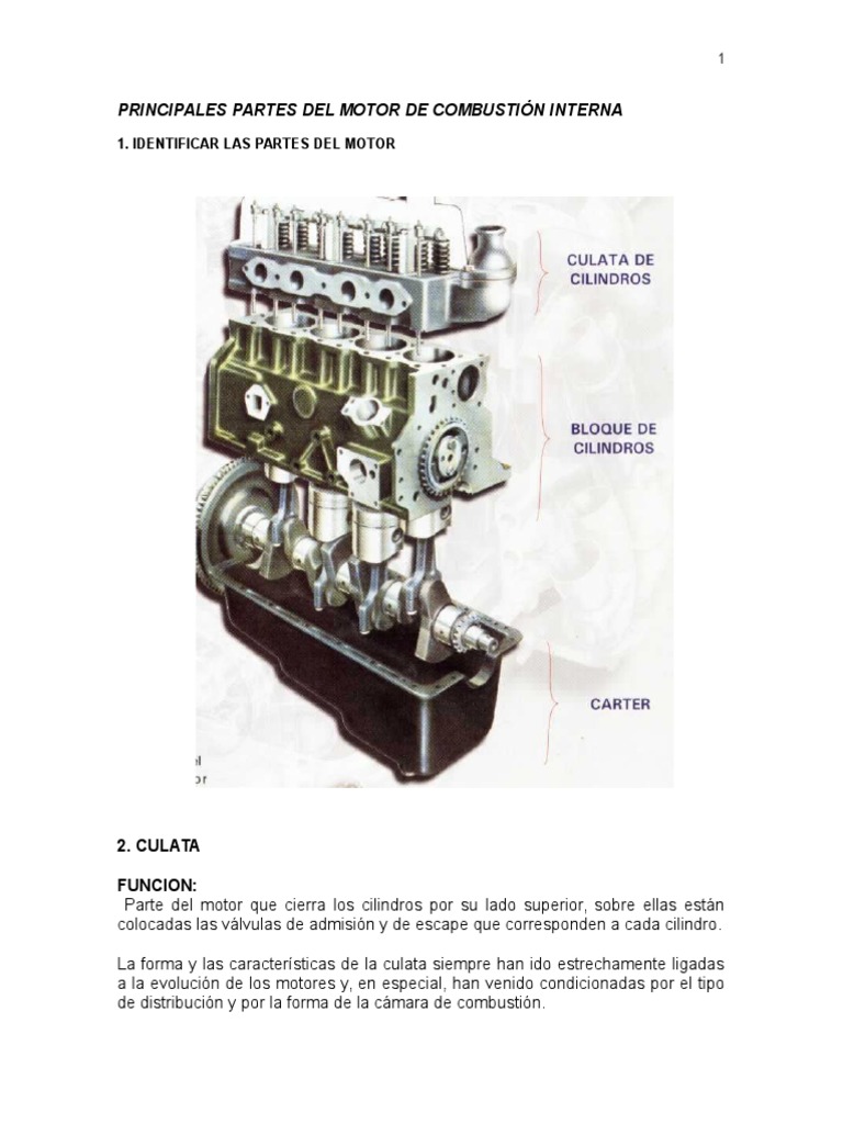 Guia 2 Partes Del Motor | PDF | Motor de combustión interna | Pistón