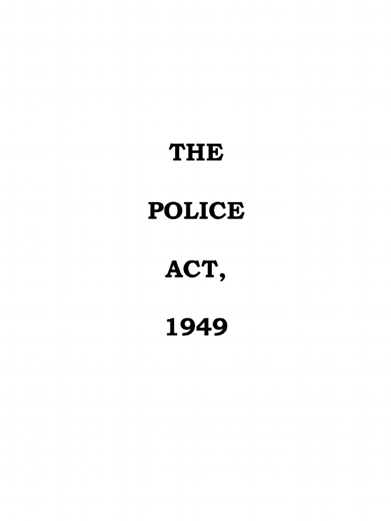 Police Act 1949 | PDF