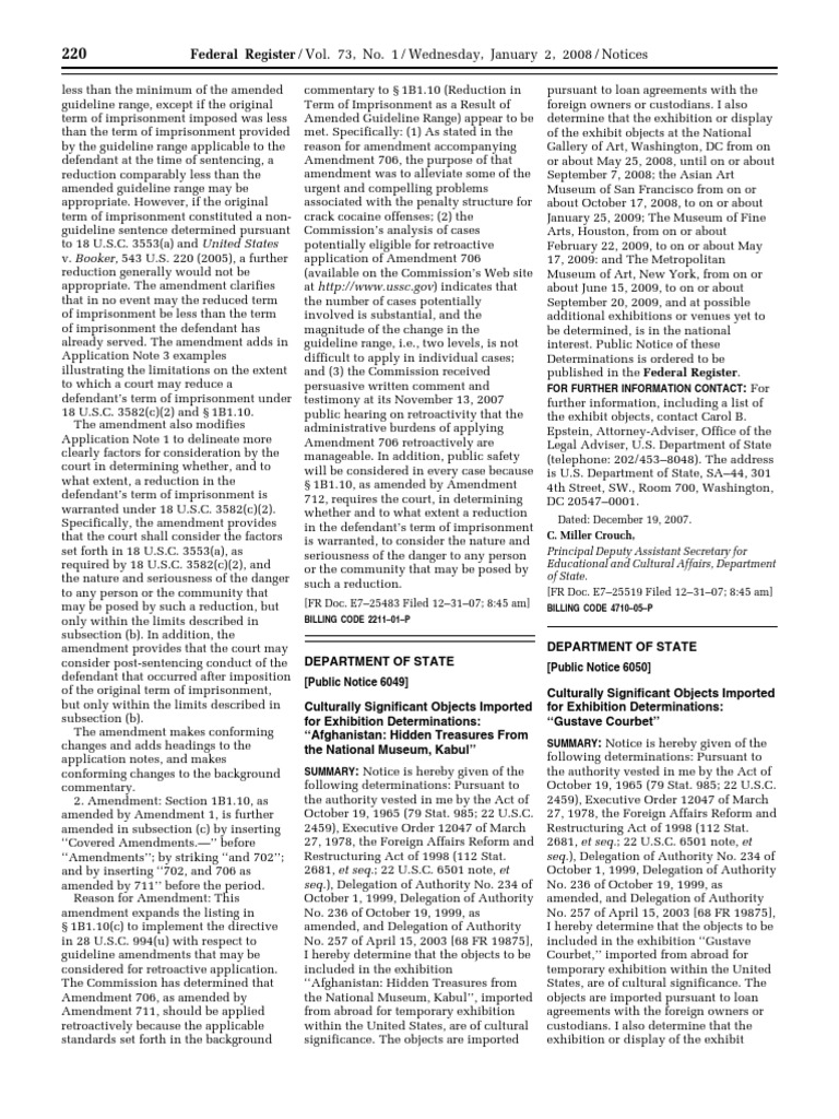 Notice: Culturally Significant Objects Imported For Exhibition ...