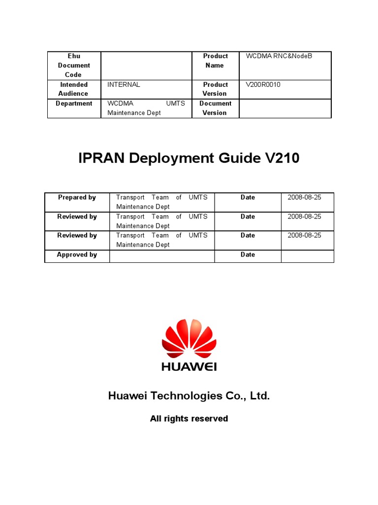 IP RAN Deployment Guide | PDF | Teaching Methods & Materials ...