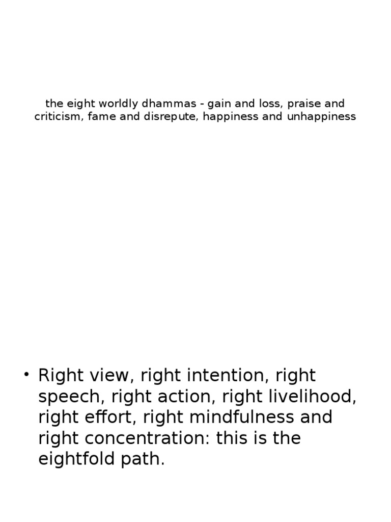 The Eight Dhamma | PDF