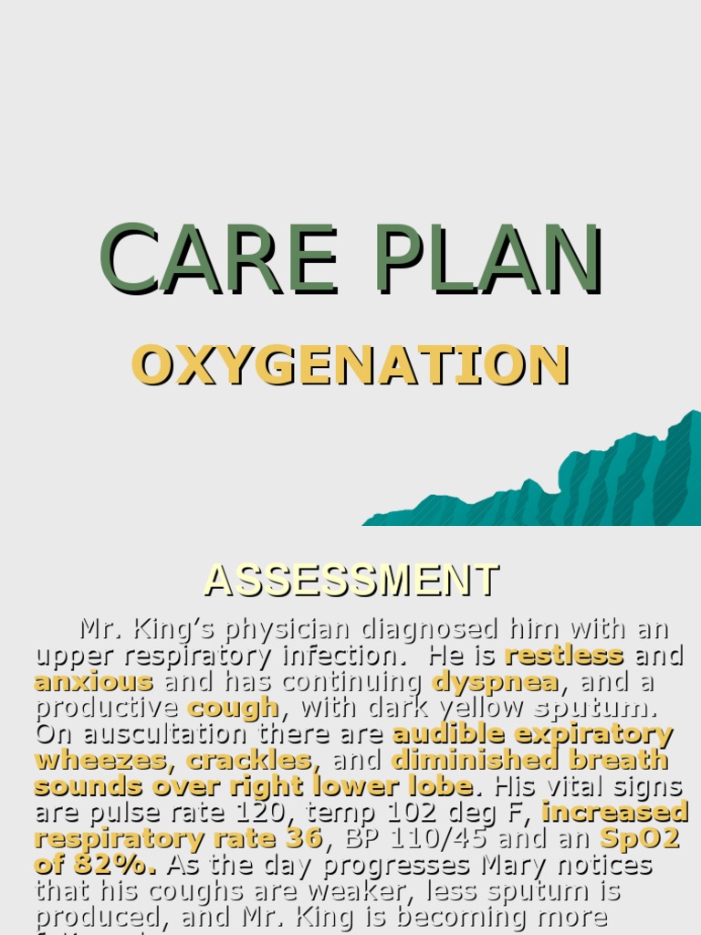 Care Plan Oxygenation | PDF | Edema | Respiratory Tract