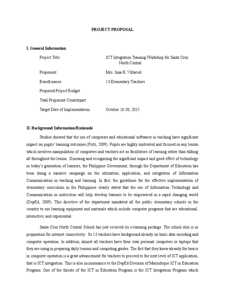 Project Proposal - Juna | Download Free PDF | Educational Technology | Teachers