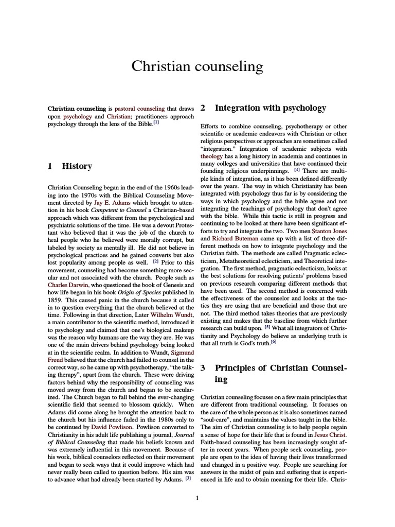 Christian Counseling Methods | PDF | Christian Counseling | Personal ...