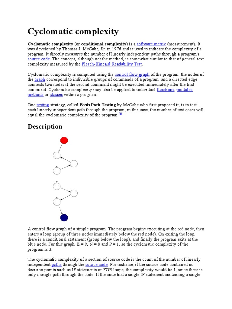 Cyclomatic Complexity | PDF | Computer Engineering | Mathematical Concepts Cyclomatic Complexity | PDF | Computer Engineering | Mathematical Concepts