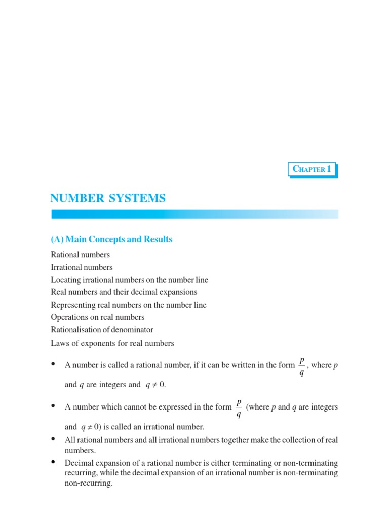 Number Systems | PDF | Numbers | Rational Number
